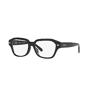 Vogue Eyewear Women's VO5447F Low Bridge Fit Square Prescription Eyewear Frames, Black/Demo Lens, 51 mm