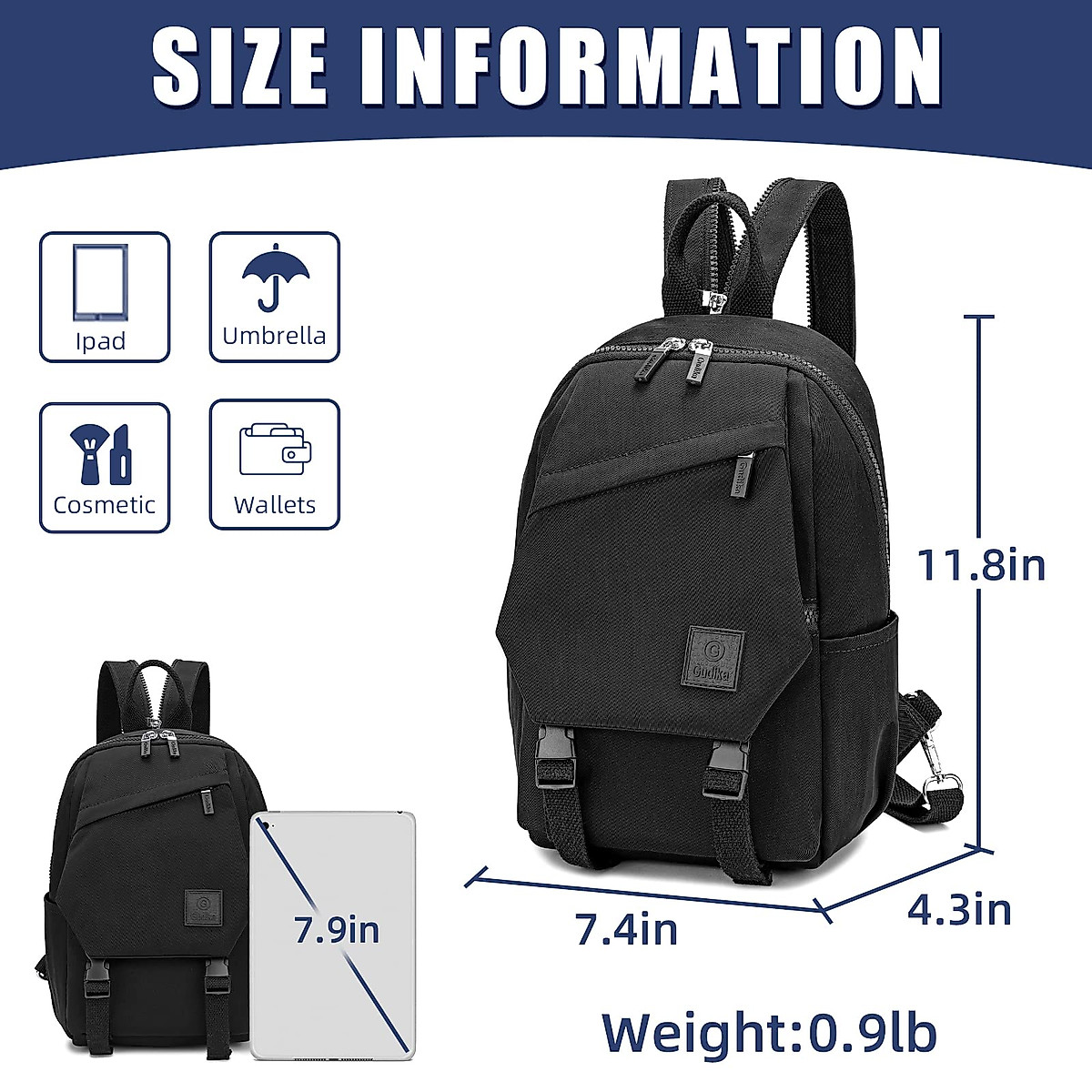 Vendra Moka Mini Waterproof Backpack Purse for Women and Men,Small Travel Daypack