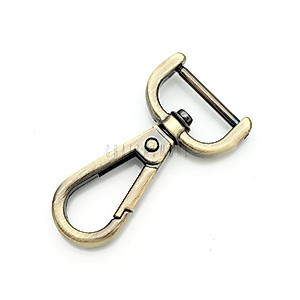 CRAFTMEMORE 2pcs Detachable Snap Hook Swivel Clasp w/Screw Bar VT493 Bag Strap Hardware Replacement (1 Inch, Brushed Brass)