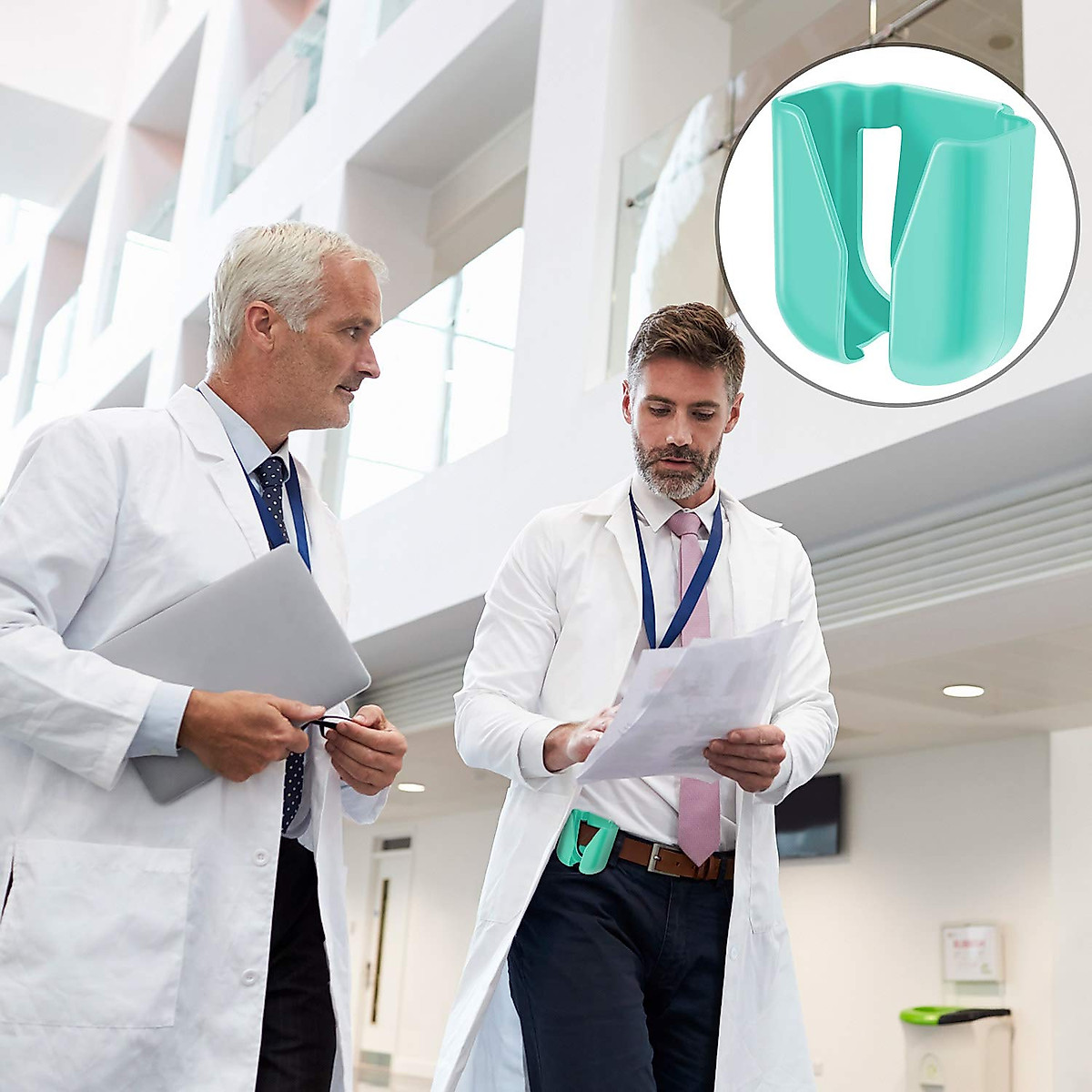 3 Pieces Stethoscope Holder Clip Plastic Nursing Waist Belt Stethoscope Holder Clip for Nurses Physicians(Cyan, Purple, Red)