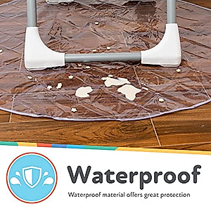 Nuby Floor Mat, Clear Circle, Protect Floors from Spills & Messes, Waterproof, 50"