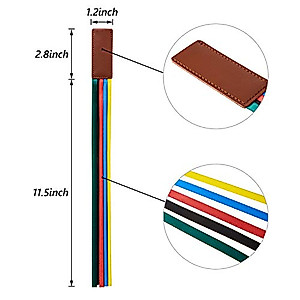 6 Pieces Bible Ribbon Bookmark Multi Ribbon Page Marker Leatherette Bookmark Artificial Leather Bookmark with Colorful Ribbons for Books (Bright Color)