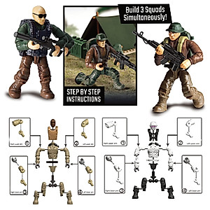 Special Forces Mini Action Figure toy Ages 8-12+ Includes 3 Military Building Sets 6 Soldier Figures Designed as an Educational Gift for Military Enthusiasts. Kids & Parents Quality Family Time 356Pcs