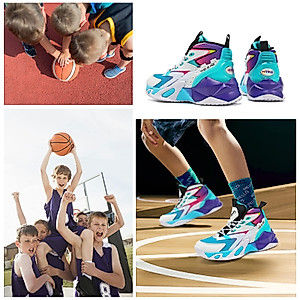 VITUOFLY Kids Basketball Shoes Boys Basketball Culture Sneakers Girls Mid Top School Training Shoes Non-slip Outdoor Sports Shoes Boys Running Shoes Little Kid Size 12.5