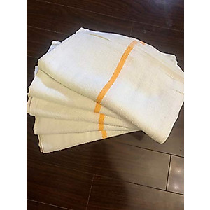 60 Gold/orange Stripe BAR Mops Restaurant Kitchen Commercial Towels 30oz By OMNI LINENS