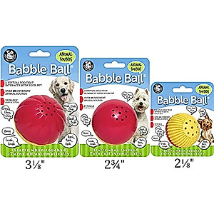 Pet Qwerks Animal Sounds Babble Ball - Interactive Chew Dog Toy - Small