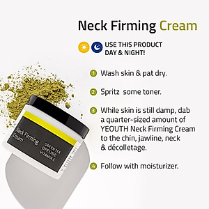 YEOUTH Neck Cream with Vitamin C, Moisturizing Neck Firming Cream for Women and Men, Targeting Decolletage and Double Chin, Cleavage and Chest 2oz