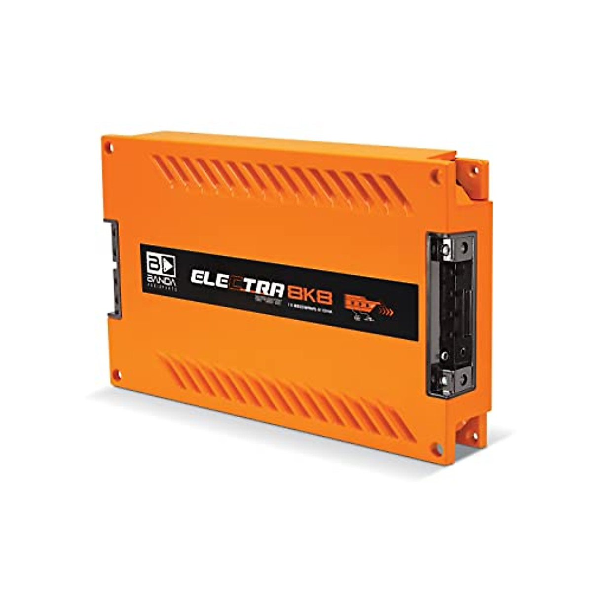 Electra 1-Ch. Vehicle Audio Bass Amp - 8800WRMS D Class High-Powered Mono Bass Amp w/Subsonic & Low Pass Filters Stable @ 1 Ohm, LED Indicators, Sound Specialization, Orange - BANDA 8K81OHMORANGE