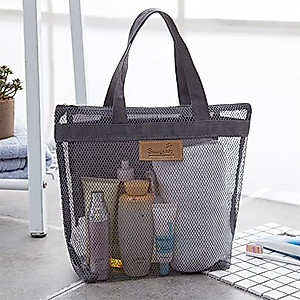 ZYHO Portable Mesh Shower Caddy,Quick Dry Tote Bag with Zipper and Inner Pocket,Hanging Toiletry Bath Organizer for College Dorms, Gym, Swimming, Beach, Travel