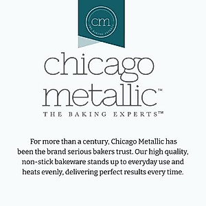 Chicago Metallic Professional Non-Stick 3-Piece Round Cake Pan Bakeware Set, Gray