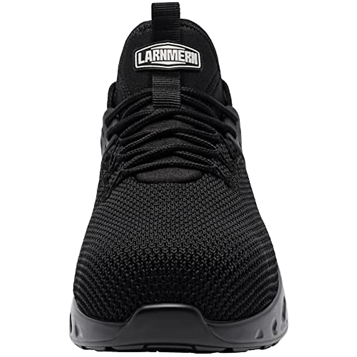 LARNMERN Steel Toe Shoes Men Slip Resistant Safety Work Sneakers Slip On Air Cushion Lightweight Comfortable Breathable Shoe 3150(9.5 Men, Black)