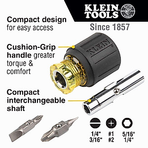Klein Tools Multi-Bit Screwdriver Set - 11-in-1, 6-in-1 Stubby, 15-in-1 Ratcheting