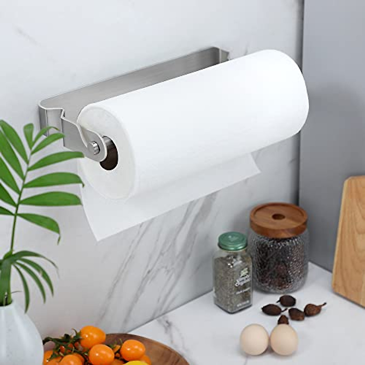 Adhesive Paper Towel Holder Under Cabinet - Saves Limited Counter Space, Easy to Install, Perfect for RVs, Campers, Travel Trailers