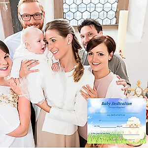 wootile Certificate Baby Dedication Card 8.26 x 11 Inch Baby Dedication Certificate with Baby Lamb Christening Baby Dedication Certificates for Church Gifts 24 Pack (Colorful)