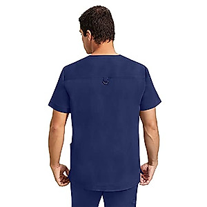 Healing Hands Mens Scrubs Top 3 Pocket Purple Label Jake 2331 V-Neck Scrub Tops for Men Navy L