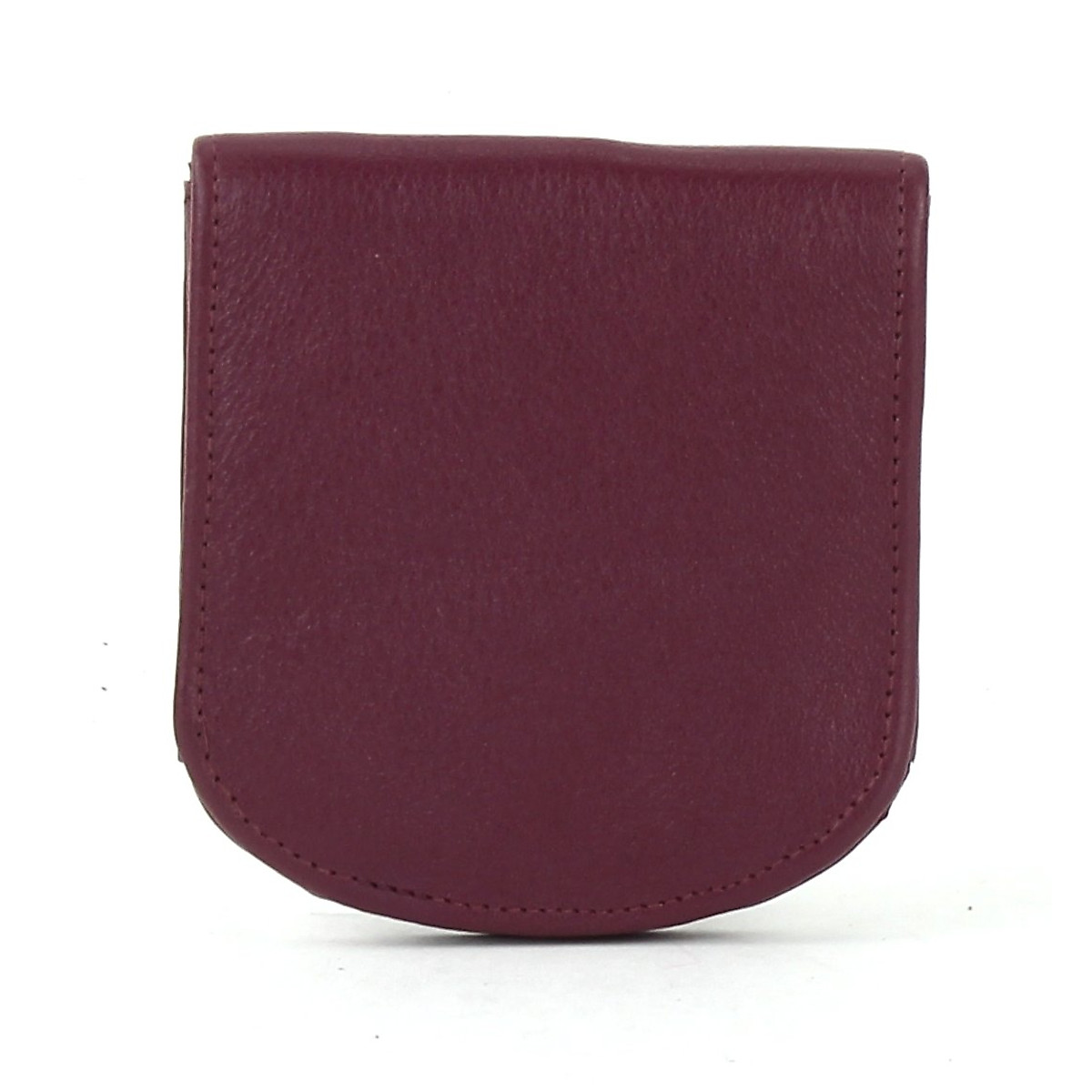 Bacci Leather Impressions Taxi Wallet - Soft Leather, Compact & Snap Pocket on Front, Folding Wallet, Small ID Cards & Coins Holder, Pouch for Men & Women, Coin Case ( Leather, Plum)