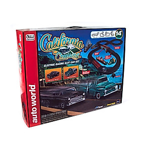 Round 2 14' California Cruising The Pacific Coast Highway Slot Race Set 1956 Ford F100 Pickup Truck (4Gear) 1955 Chevrolet Bel Air (Xtraction), Multicolor (SRS331)