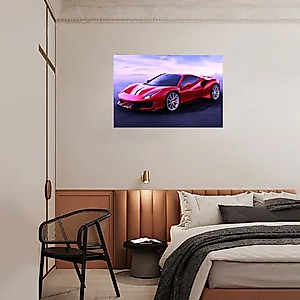 Car Poster Ferrari F40 Supercar Posters Racing Car Canvas Wall Art For Boy's Bedroom SuperCar Wall Decor Unframe-style 24x16inch(60x40cm)