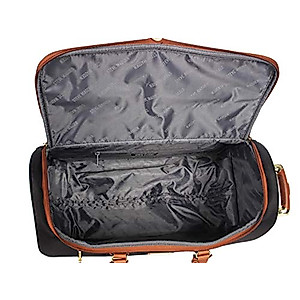 Steve Madden Designer Carry On Luggage Collection - Lightweight 20 Inch Duffel Bag- Weekender Overnight Business Travel Suitcase with 2- Rolling Spinner Wheels (Global Black)