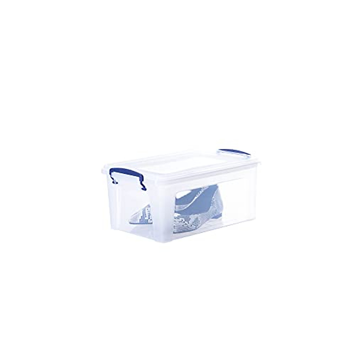 Superio Clear Storage Bin with Lid, Stackable Plastic Deep Storage Latch Box with Snap Lock Closure (9.5 Quart)