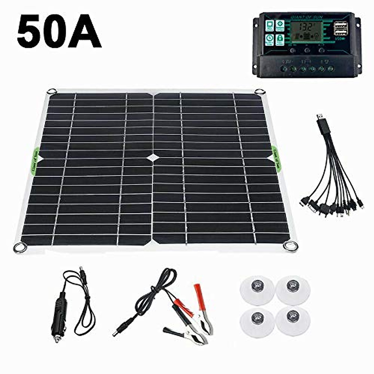 Fauge 200W Watt Solar Panel Kit 12Volt Battery Charge Controller for Rv Caravan Boat -With 50A Controller