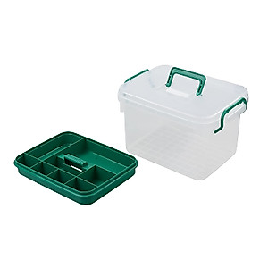 Gloreen Clear Plastic First Aid Kit Box, Household Medicine Storage Box, 1 Pack