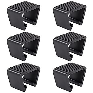 Biaungdo 6 Pcs Outdoor Furniture Clips, Patio Sofa Rattan Clips Sectional Module Couch Wicker Furniture Clips Connector Clamps Fasteners Clips for Outdoor, Patio(Black, 5.3x3x3.7cm)