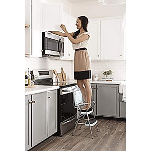 COSCO 11140TEA1E Stylaire Chair and Step Stool, 17.72"D x 17.52"W x 33.86"H, Teal