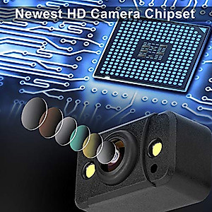 DALLUX Wireless Backup Camera with Stable Digital Signal,5 Inch Monitor+HD 1080P Front/Rear View Night Vision Waterproof Camera for Car,Pickup,Truck,RV,SUV,Van,Camper License Plate Easy Installation