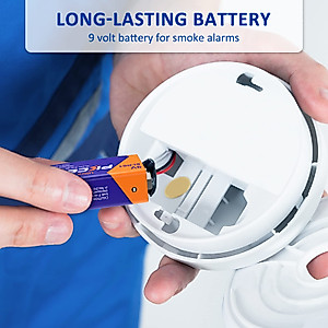 PILOCEL Smoke Alarm Batteries, 9 Volt Alkaline Performance All-Purpose Batteries, 10 Count Pack Ultra Long-Lasting for Household and Office Devices