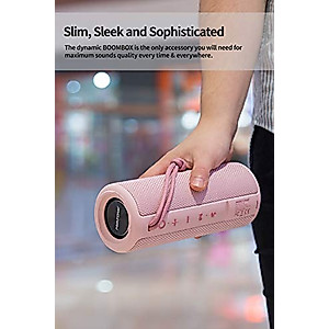 MIATONE Outdoor Portable Bluetooth Speakers Wireless Speaker Waterproof - Pink