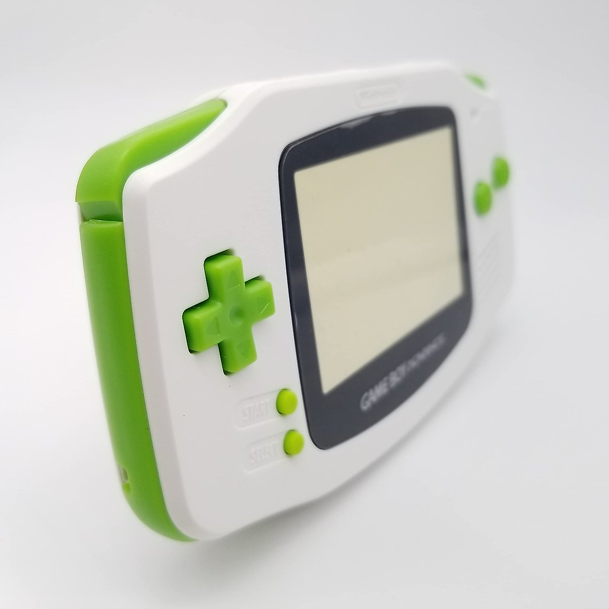 Full Housing Case Cover Housing Shell Replacement for Game boy Advance GBA Shell Case with Buttons Kit (White with Green Buttons)