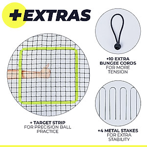 Victorem Lacrosse Rebounder for Backyard - 4x6 Inches Lacrosse Bounce Back Net, Volleyball Rebounder, Pitch Back Baseball Rebounder fits for Volleyball, Tennis and Softball Training