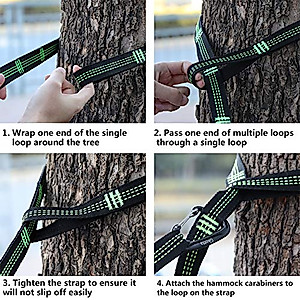 Gkotta XL Hammock Straps, Hammock Tree Straps Lightweight 20FT Long 32 Adjustable Loops Total with 2 Carabiners Holds up to 1000 Lbs Each Strap