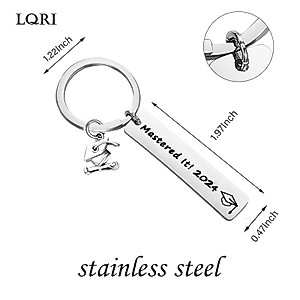 LQRI Mastered It Graduation Keychain Class of 2024 Congrats Grad Gift Masters Graduation Gift for Her or Him Masters Degree Gift (silver)