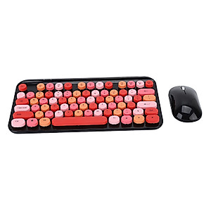 TOPINCN Wireless Keyboard Mouse, 2.4GHz Technology Gaming Keyboard Mouse for Computer (Red Black)