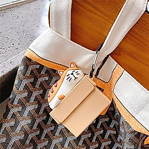 UR Sunshine Super Cute Lying On Box Sleeping Yellow Cat Earphone Case for AirPods Pro, Kawaii Peaceful Kitty Soft Silicone Gel Earbud Cover Case Compatible with AirPods Pro +Hook