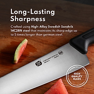 New Star Foodservice Top Cut 1029260 Swedish 14C28N Steel Chef Knife, 10-Inch