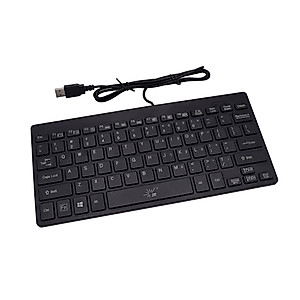 SR Mini Keyboard Wired Thin Light 78 Keys USB Multimedia Small for Pc Computer Laptop