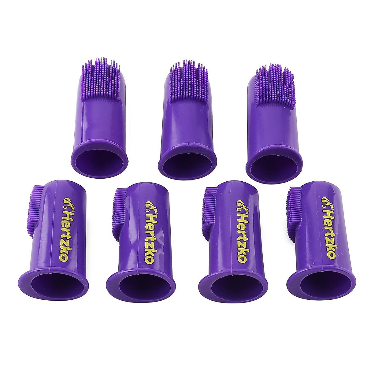 Hertzko Dog and Cat Finger Toothbrush 7-Pack for Small & Large Breeds - Advanced Oral Care, Easy Control - Dog Finger Toothbrush Small Breed Pink, Cat Toothbrush, Cat Finger Brush for Cats Teeth