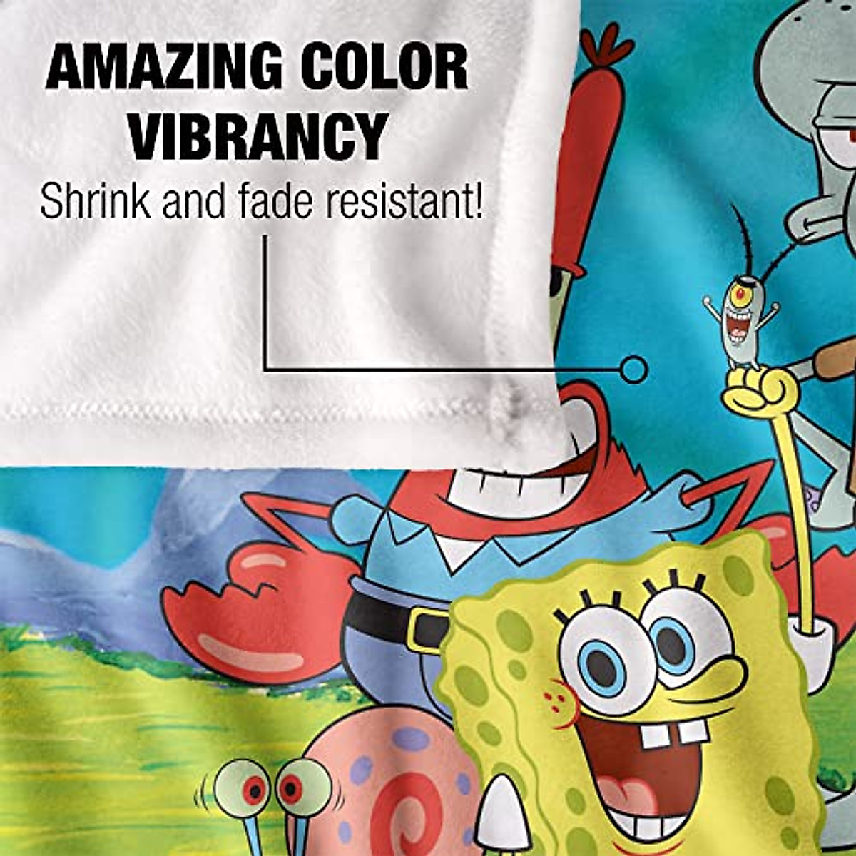 Spongebob Blanket, 50"x60" Spongebob Group Scene Silky Touch Super Soft Throw Blanket