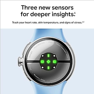 Google Pixel Watch 2 (Previous Model) with the Best of Fitbit - Heart Rate Tracking, Stress Management, Safety Features - Android Smartwatch - Matte Black Aluminum Case - Obsidian Active Band - LTE