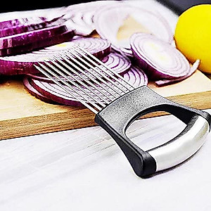 Boolavard The Best Onion Holder for Slicing All-In-One | Potato holder | Onion Cutter | Onion Chopper Stainless Steel