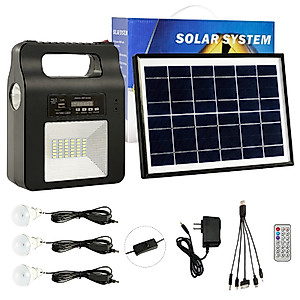 Solar Generator with Panels Included, Portable Power Generators Station 12000mAh with 3 LED Lamps, Emergency Solar Powered Generator for Home Use Camping Emergency Power Supply