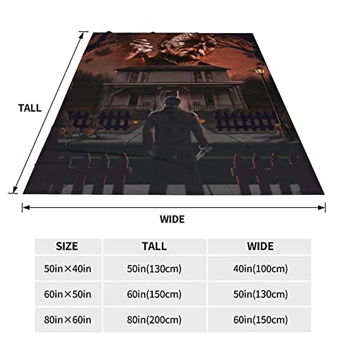 GIMCJOK Rustic Michael Halloween Myers Throw Blanket, Flannel Halloween Blankets and Throws for Couch, Queen Size Air Conditioned Blanket 40"x50"