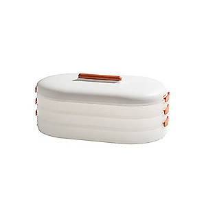3 Layer Food Storage Containers Household Dumpling Storage Box Multi Layer Food Grade Quick Freezing Box Air Sealed Containers (Orange, One Size)