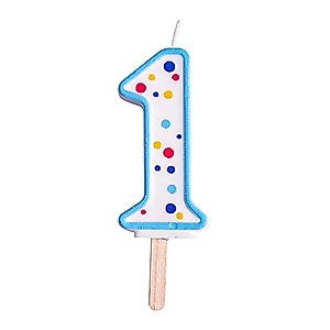 PME Blue Number 1 Candle, 2.5 inch