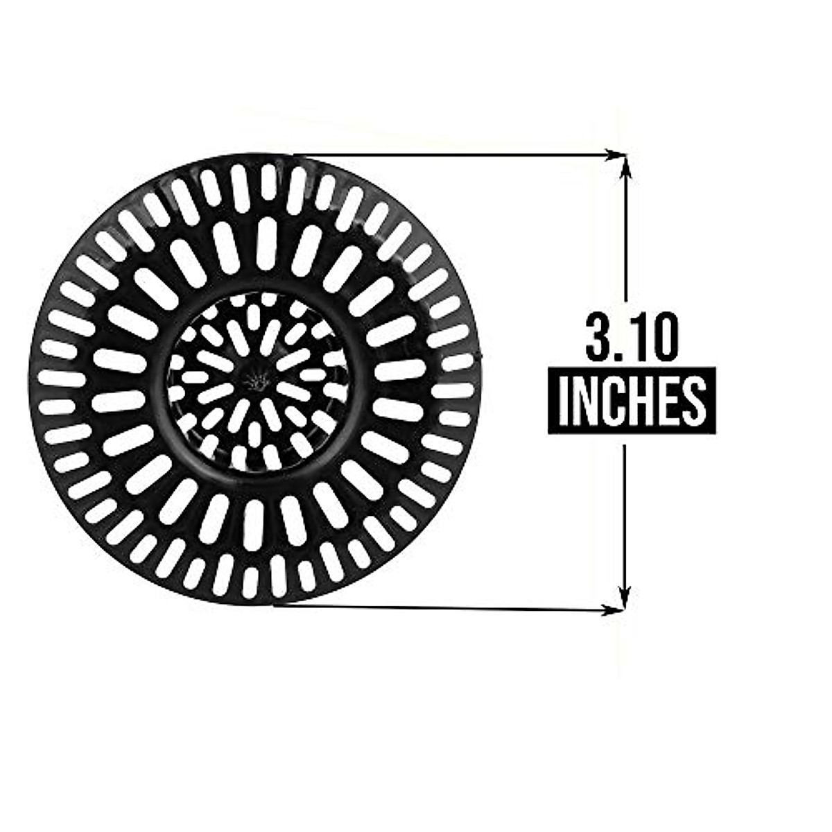 Bathroom Hair Strainer - Pack of 3 - Kitchen Sink Basket Drain Stopper - Shower Cover Filter for Bathtub