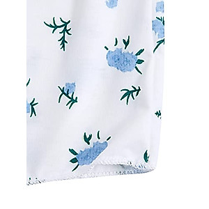 Verdusa Women's 2-Piece Button Down Short Sleeve Ditsy Floral Button Front Sleepwear Loungewear PJ Set White L