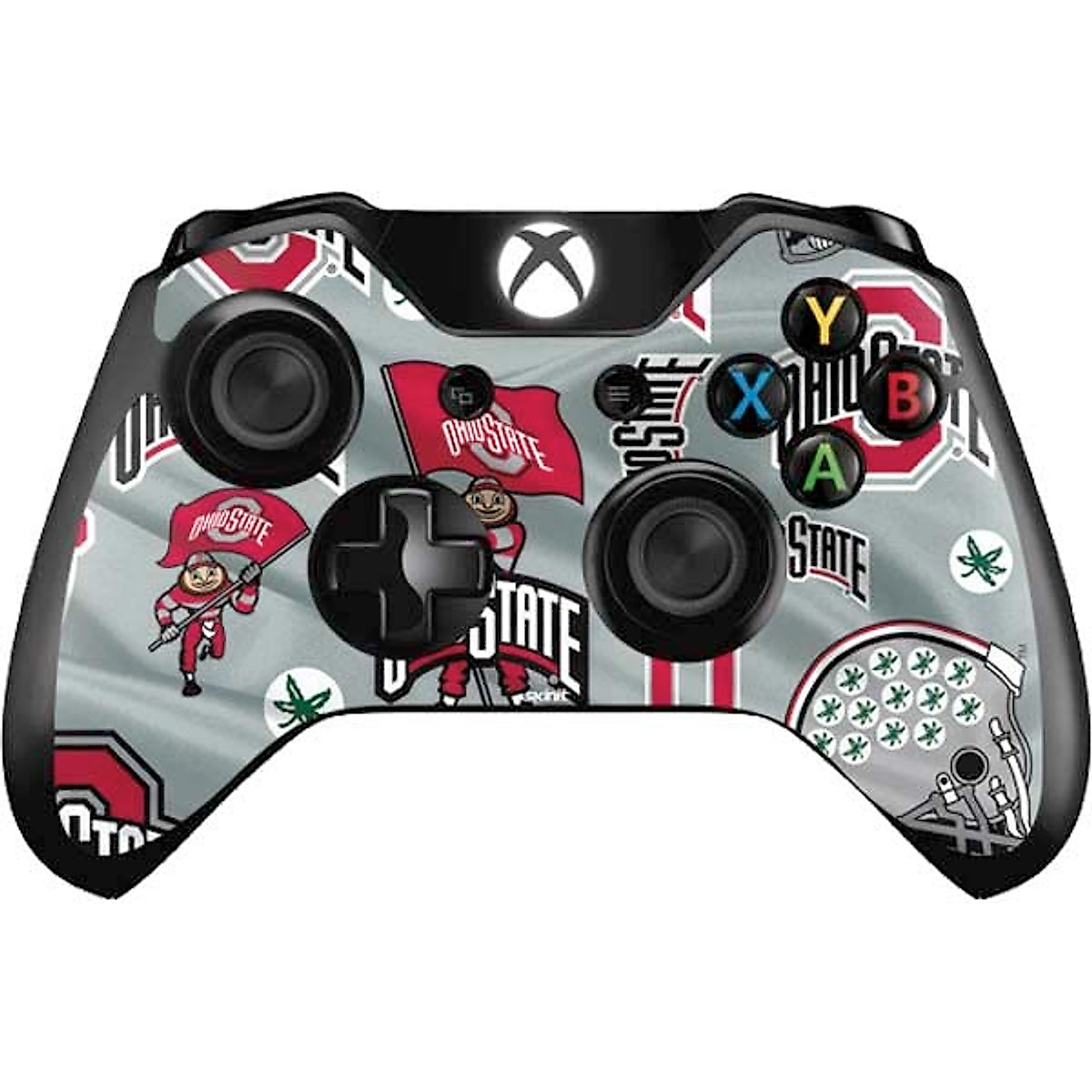 Skinit Decal Gaming Skin compatible with Xbox One Controller - Officially Licensed Ohio State University Ohio State Pattern Design